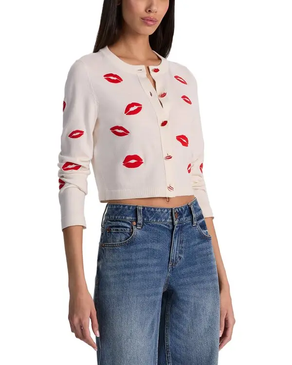Alice + Olivia Daroda Lip Cardigan Sweater
