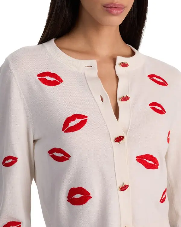 Alice + Olivia Daroda Lip Cardigan Sweater