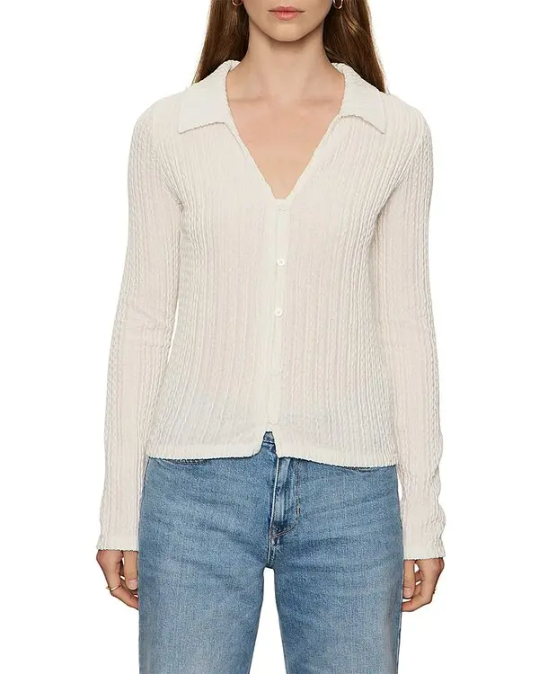 Sanctuary Textured Button-down Top
