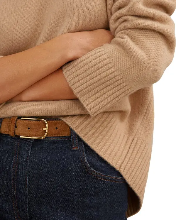 REISS Ella Crewneck Sweater - Camel