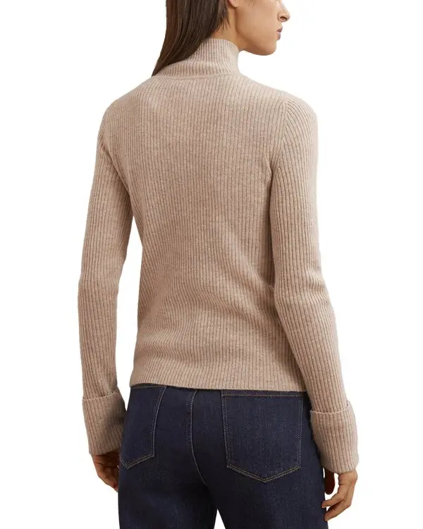REISS Elly Rib Knit Wool Sweater - Neutral