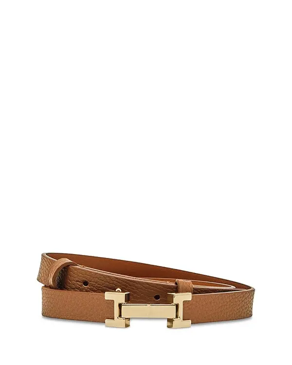REISS Hayley H Link Leather Belt - Tan