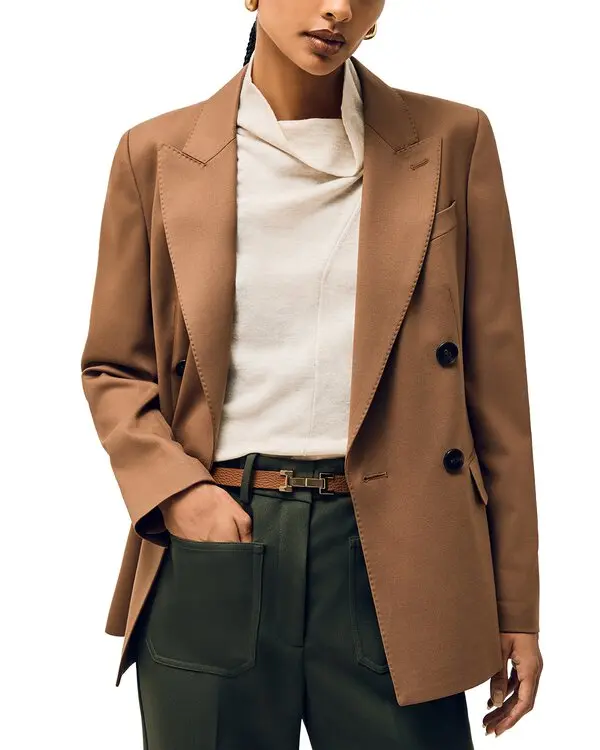 REISS Hayley H-link Leather Belt - Tan