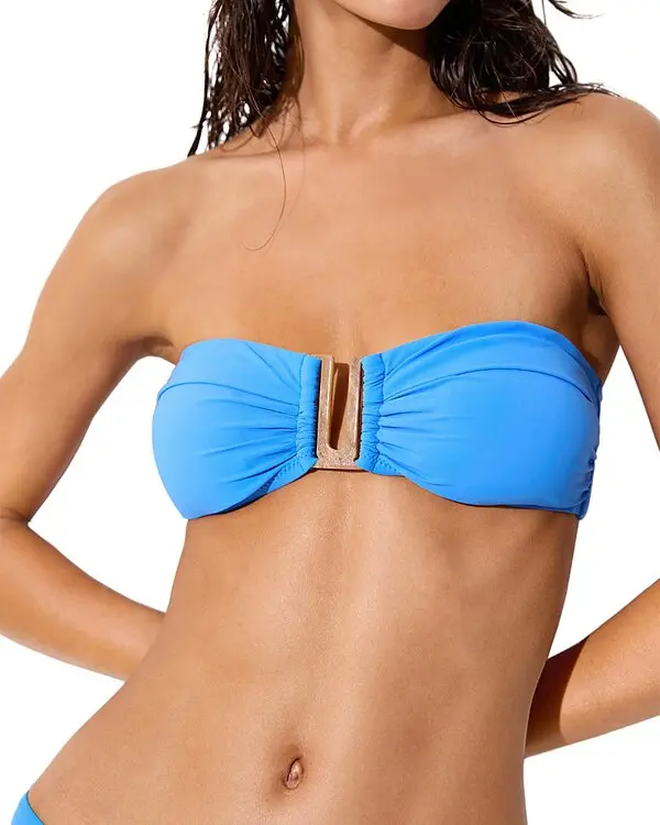 REISS Carina Bandeau Bikini Top - Blue