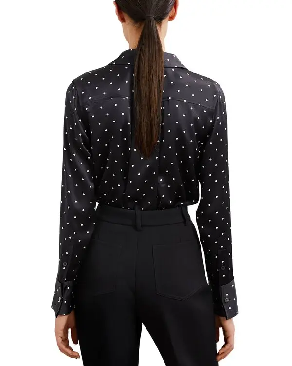 REISS Polka Dot Silk Shirt