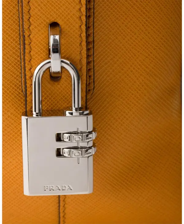 Prada Saffiano Leather Briefcase - Orange