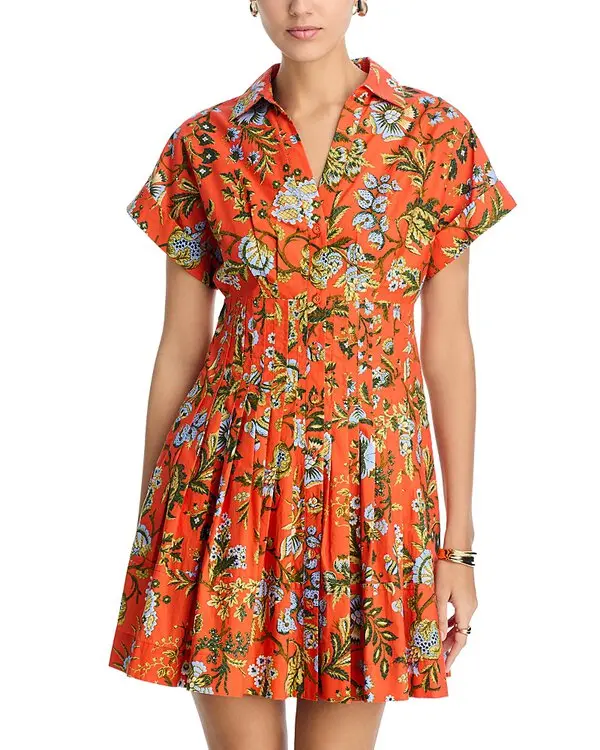 Cara Cara Nash Floral Mini Dress - Clover Orange