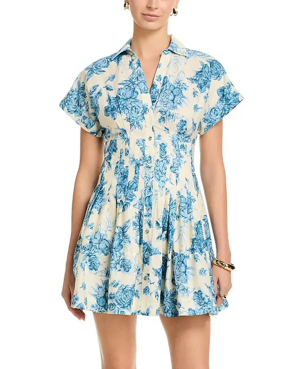 Cara Cara Nash Floral Mini Dress - Tossed Floral Blue