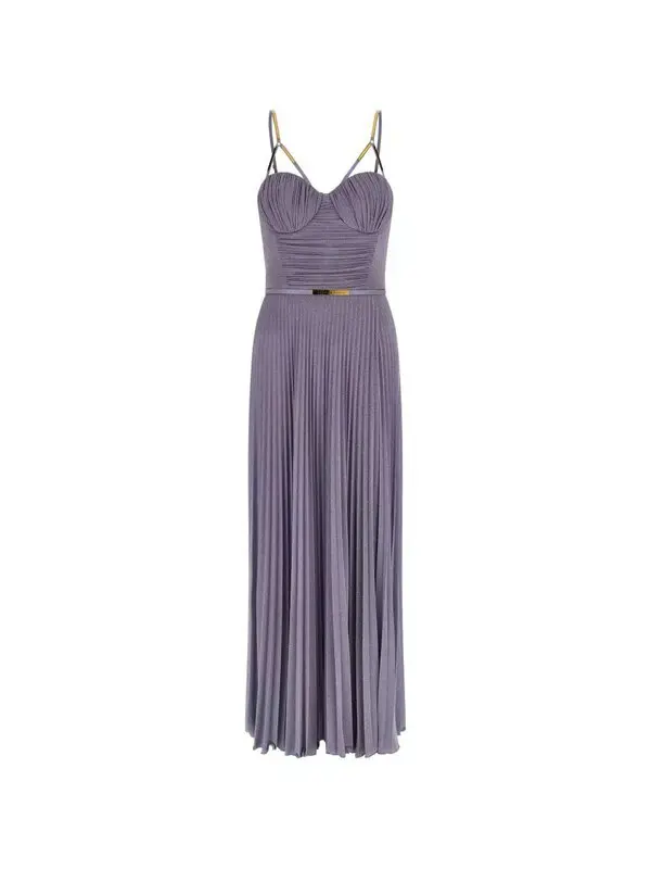 Elisabetta Franchi Pleated Maxi Dress - Purple