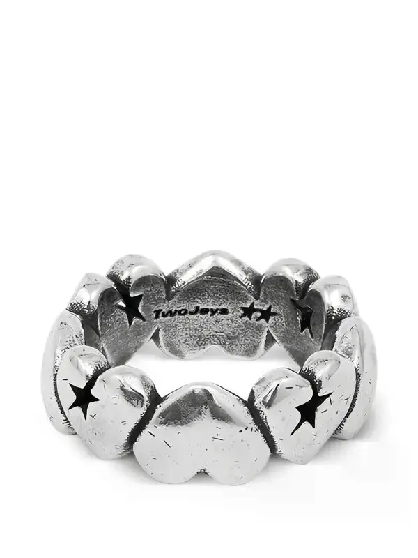TWOJEYS Heart And Star Motif Ring