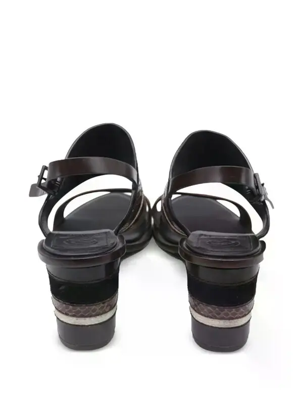 Tory Burch Paneled Suede Block Heel Sandals