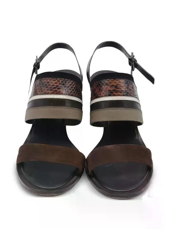 Tory Burch Paneled Suede Block Heel Sandals