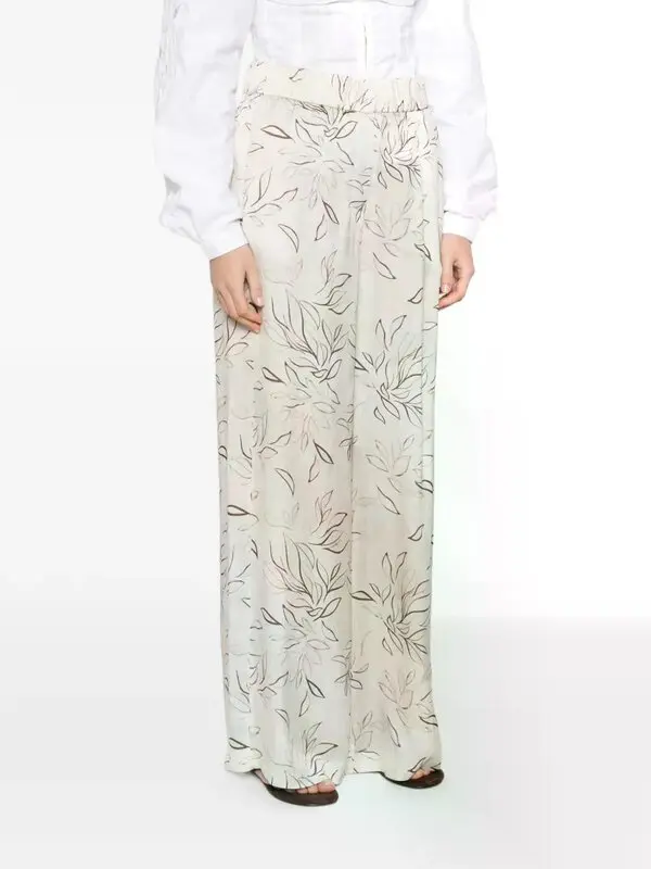 Peserico Floral-print Palazzo Pants