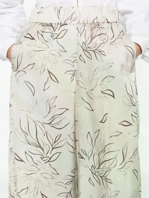 Peserico Floral-print Palazzo Pants