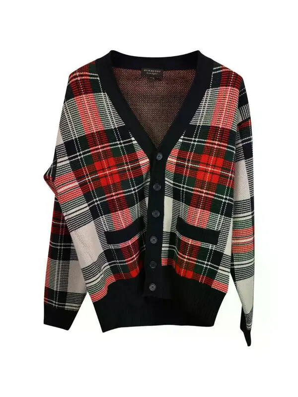 Burberry Checked V-neck Cardigan