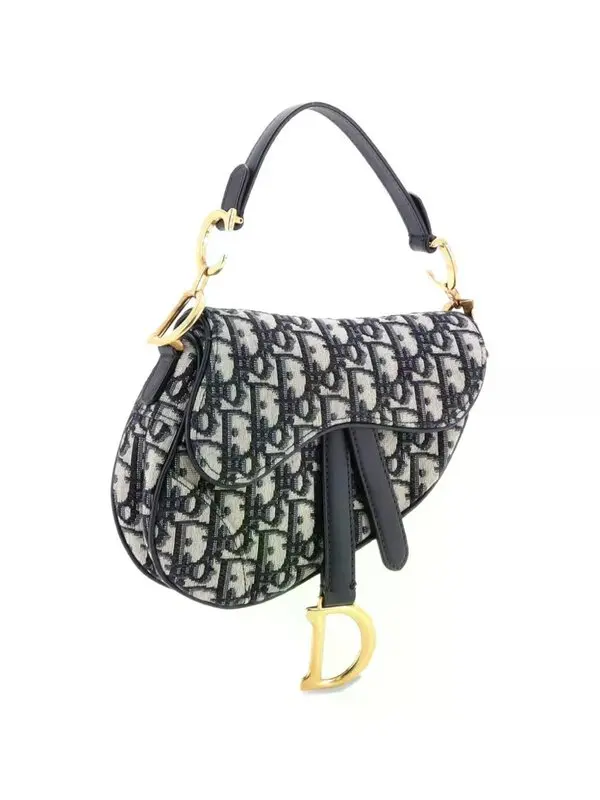 Dior Saddle Oblique Canvas Mini Shoulder Bag - Blue