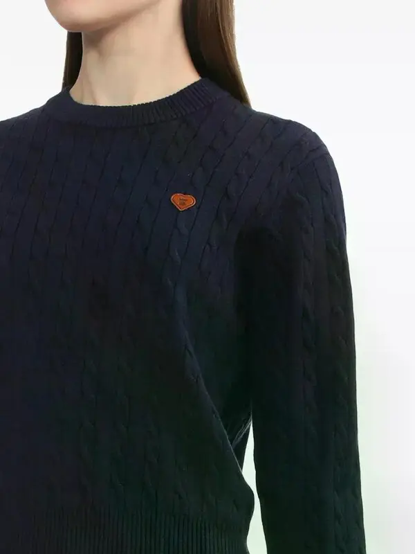 A BATHING APE Cable Knit Patch Sweater - Blue