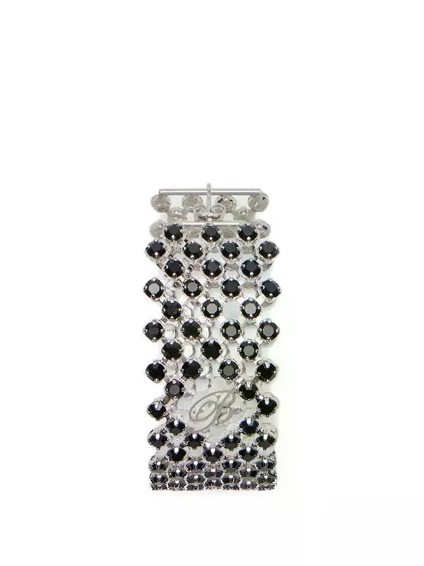 Blumarine Strass Circle Hoop Earrings - Silver