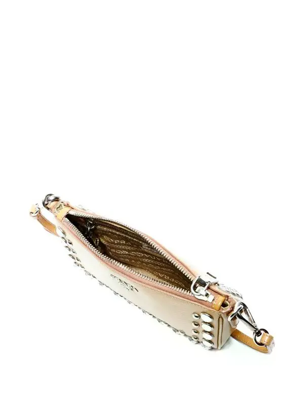 Prada 2000-2020 Studded Leather Shoulder Bag