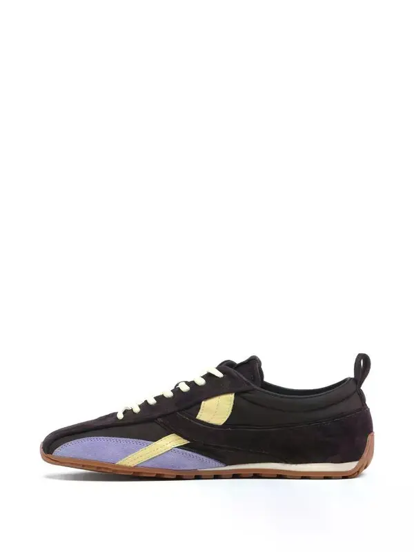 ALOHAS Suede Panel Lace-up Sneakers - Brown