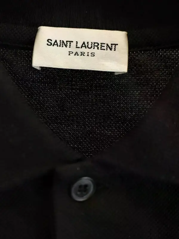 Saint Laurent Logo-embroidered Polo Shirt - Black