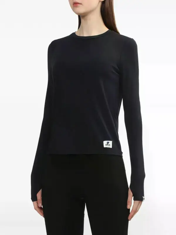 A BATHING APE Dark Navy Thumbholes Logo Patch Sweatshirt