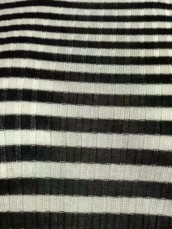 Khaite Striped Ribbed Turtleneck Sweater