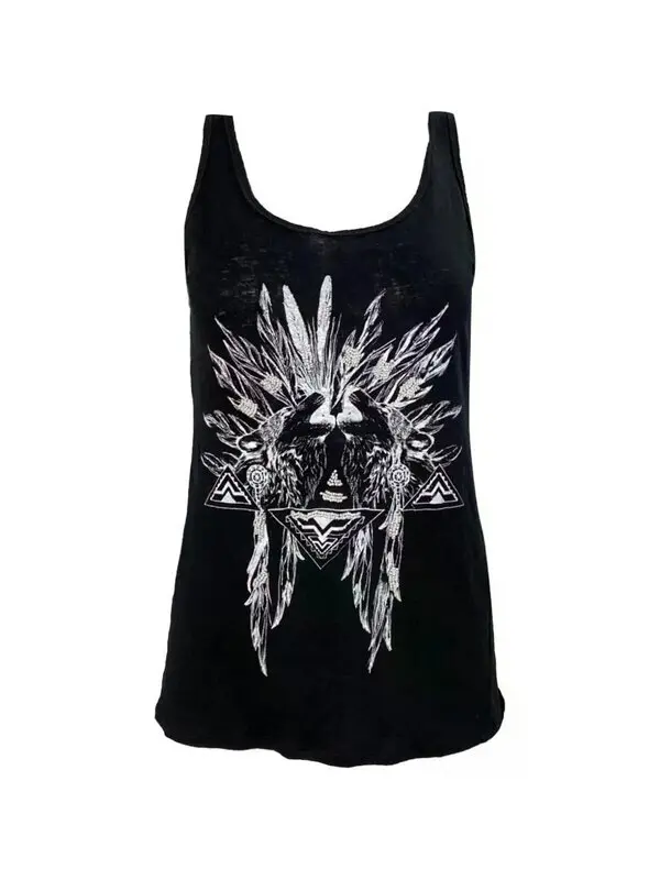 Sandro Linen Printed Tank Top