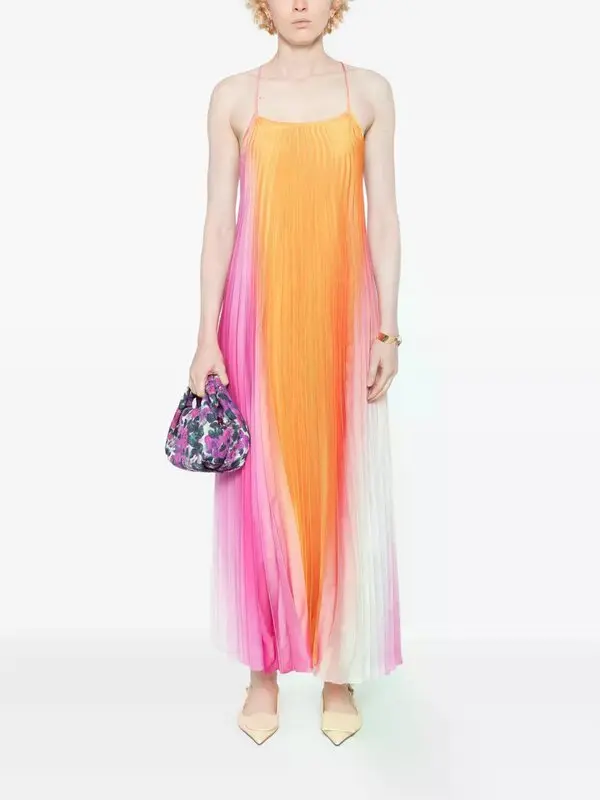 Sandro Plissé Midi Dress