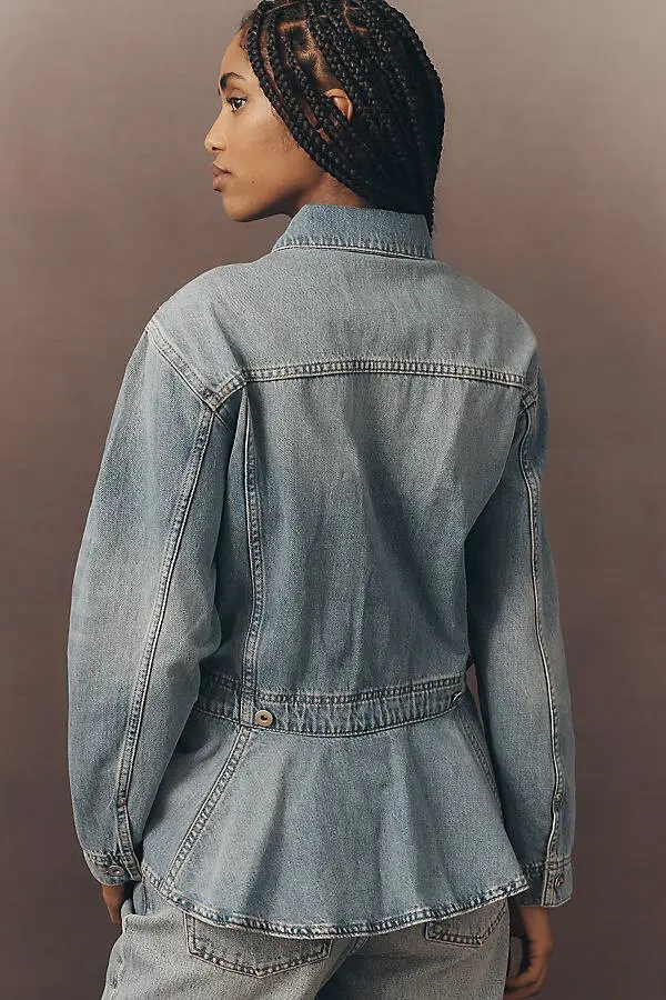 PILCRO Denim Drop-waist Trucker Jacket