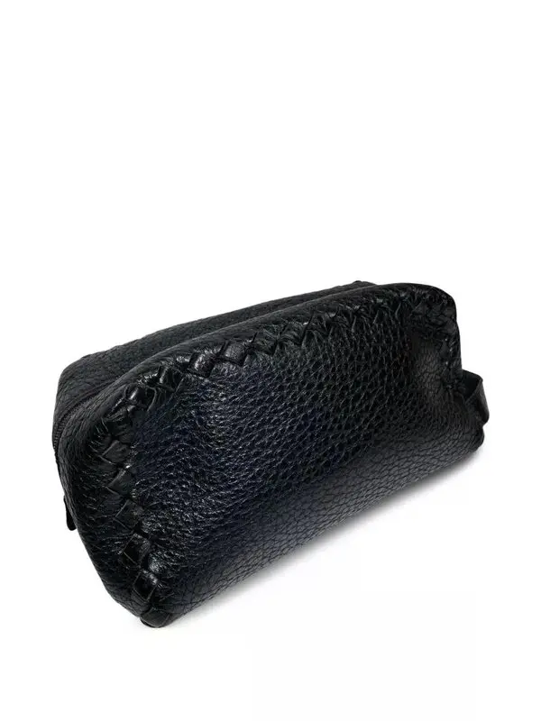 Bottega Veneta Leather Zip Pouch - Black