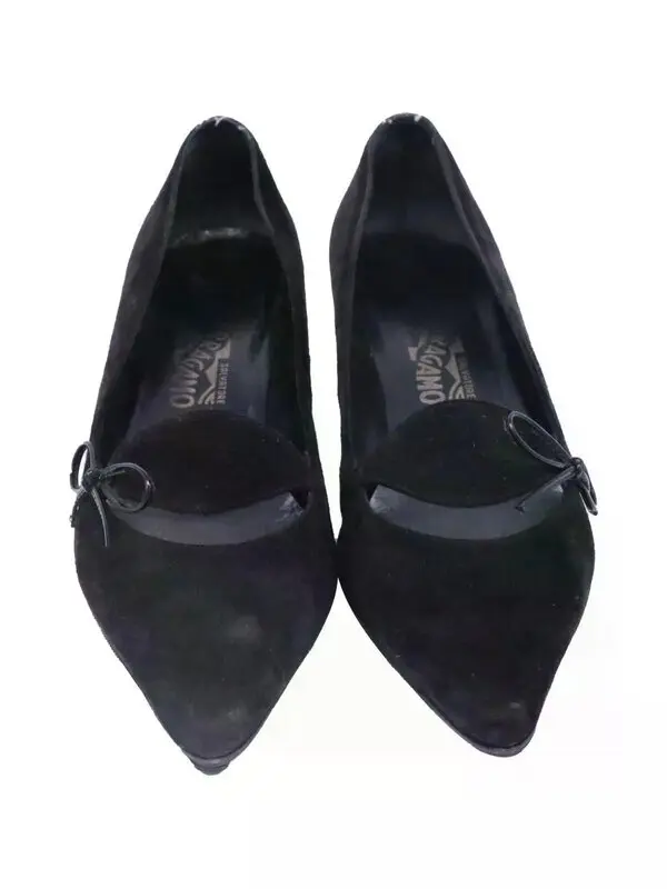 FERRAGAMO Bow Cutout Detail Pumps - Black