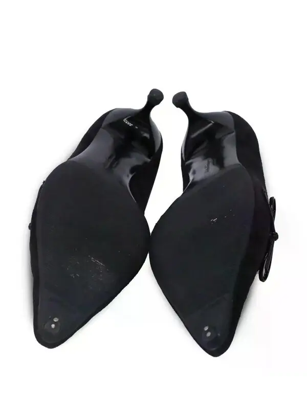 FERRAGAMO Bow Cutout Detail Pumps - Black