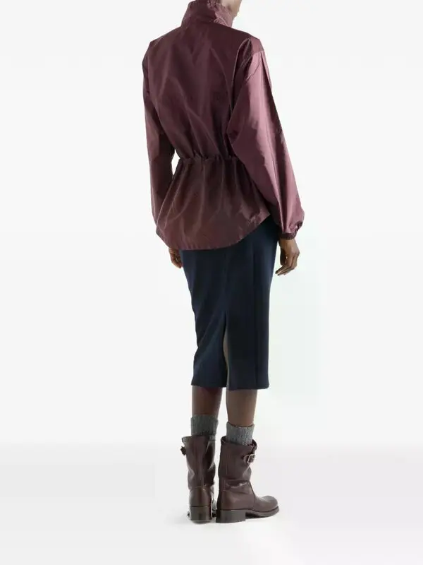 Prada Triangle-logo Jacket With Stand-up Collar