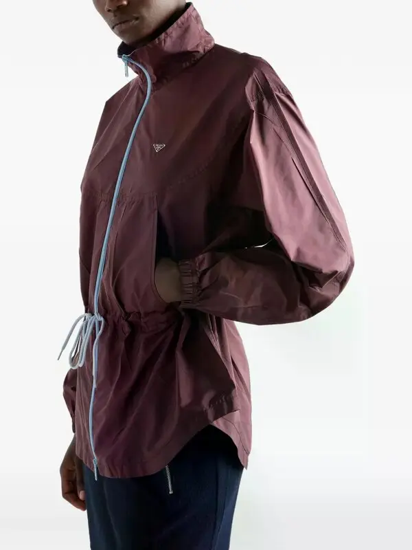 Prada Triangle-logo Jacket With Stand-up Collar
