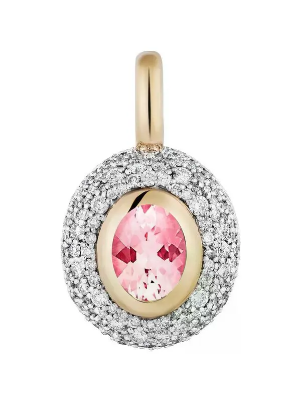 MASON AND BOOKS Pink Tourmaline And Diamond Pendant - Gold