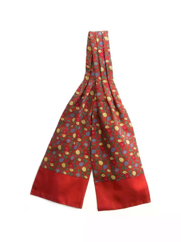 Hermès 1990s Floral-print Scarf - Red