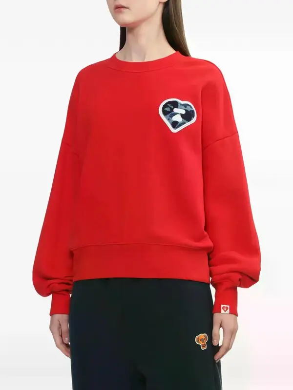 A BATHING APE Heart-motif Sweater - Red