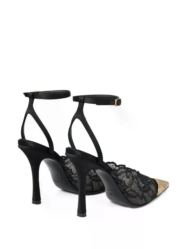JIMMY CHOO Faiz 100 Lace Metal-toe Pumps - Black