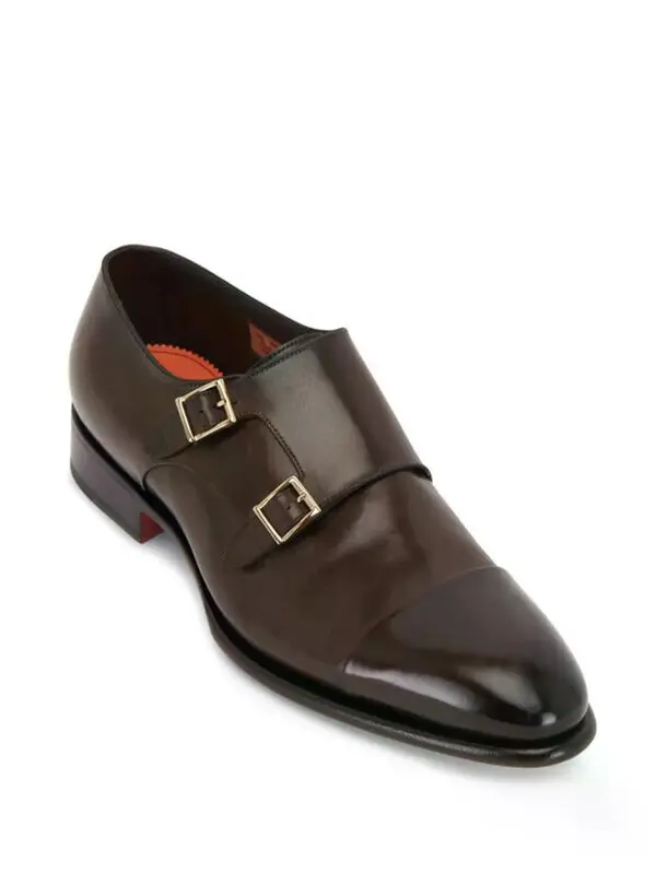 Santoni Double-buckle Monk Shoes - Brown