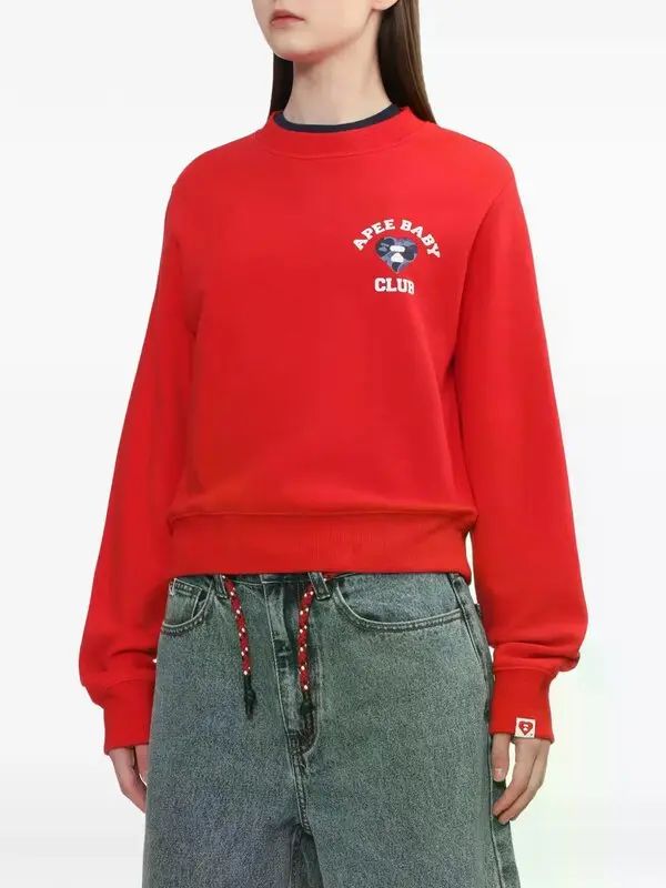 A BATHING APE Appliqué Cropped Sweater