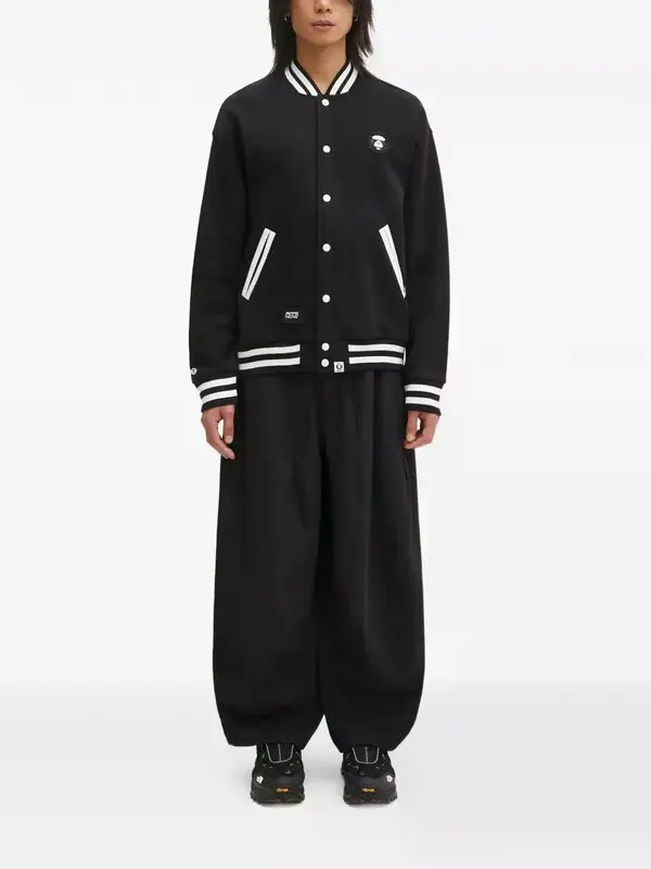 AAPE BY *A BATHING APE Striped-trim Button-fastening Bomber Jacket