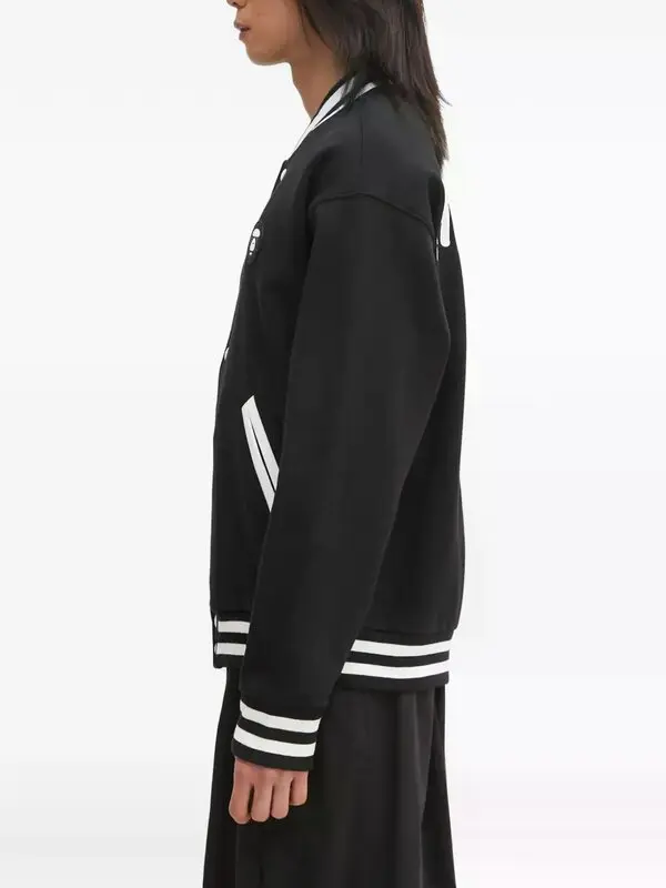 AAPE BY *A BATHING APE Striped-trim Button-fastening Bomber Jacket
