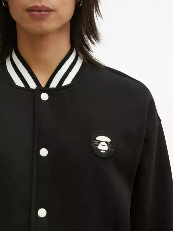 AAPE BY *A BATHING APE Striped-trim Button-fastening Bomber Jacket