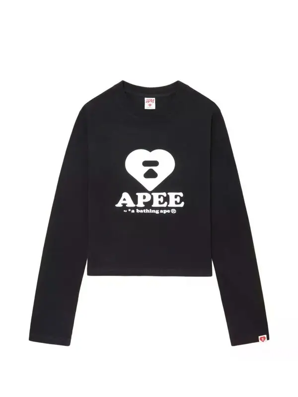 A BATHING APE Heart Logo-print Top - Black