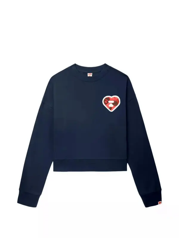 A BATHING APE Heart Appliqué Top