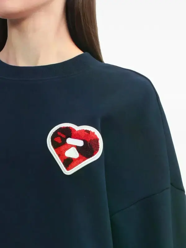 A BATHING APE Heart Appliqué Top