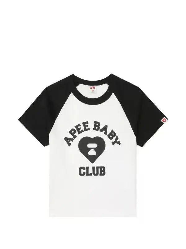 A BATHING APE Heart Logo Raglan-sleeves T-shirt - White