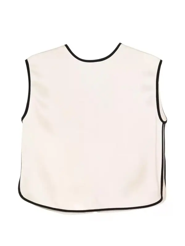 FORTE_FORTE Contrast-trim Top - Neutrals