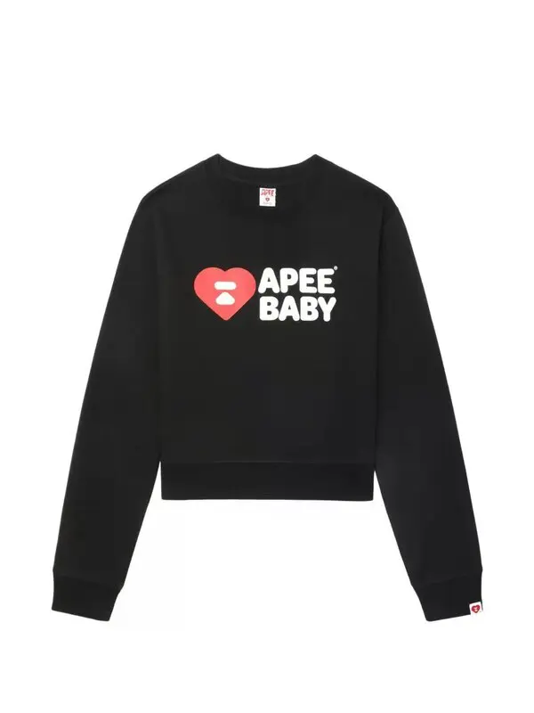 A BATHING APE Cropped Logo Sweatshirt - Black